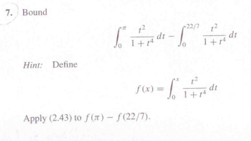Solved 7. Bound integrate limit 0 to pi t^2/1+t^4 dt- limit | Chegg.com