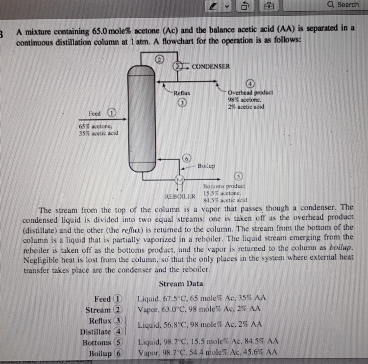 Solved Q Search A mixture containing 65.0 mole% acetone (Ac) | Chegg.com
