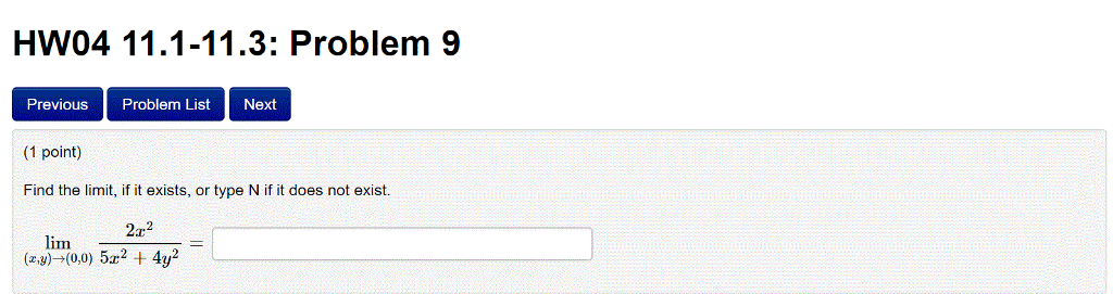Solved HW04 11.1-11.3: Problem 9 Previous Problem List Next | Chegg.com