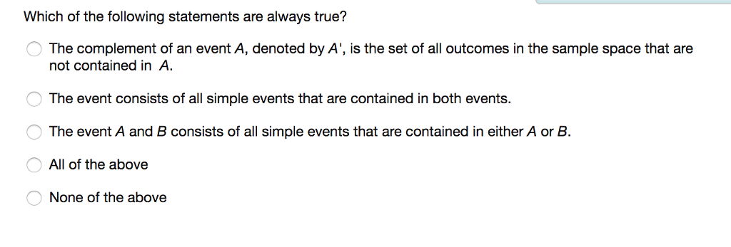 Solved Which of the following statements are always true? | Chegg.com