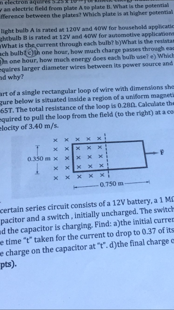 Solved Part Of A Single Rectangular Loop Of Wire With
