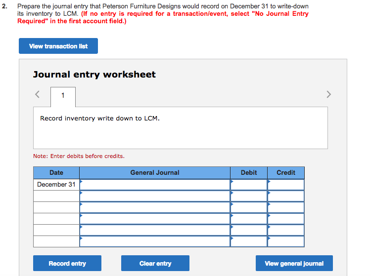 2. Prepare the journal entry that Peterson Furniture | Chegg.com