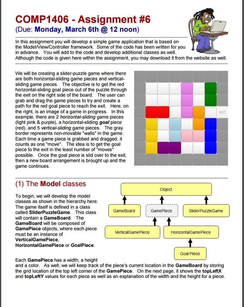 COMP1406 Assignment #6 (Due: Monday, March 6th 12 | Chegg.com