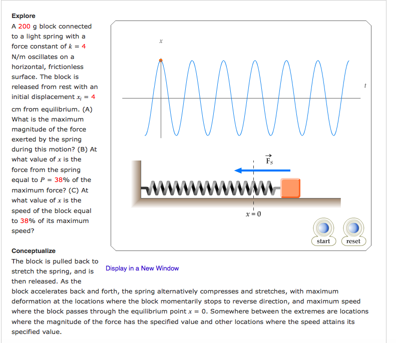 Solved A 200 g block connected to a light spring with a | Chegg.com