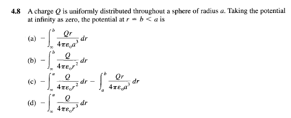 Solved A charge Q is uniformly distributed throughout a | Chegg.com