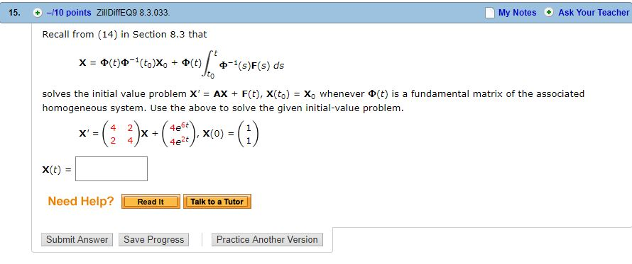 Solved Recall From 14 In Section 83 That X 7632