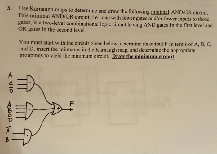Solved Use Karnaugh maps to determine and draw the following | Chegg.com