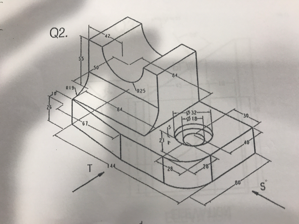 Solved To be drawn in the 1st Angle Projection and 3rd Angle | Chegg.com