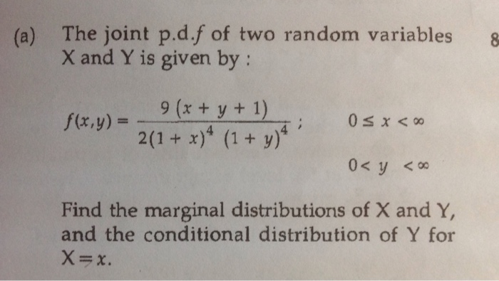 Solved The joint p.d.f of two random variables X and Y is | Chegg.com