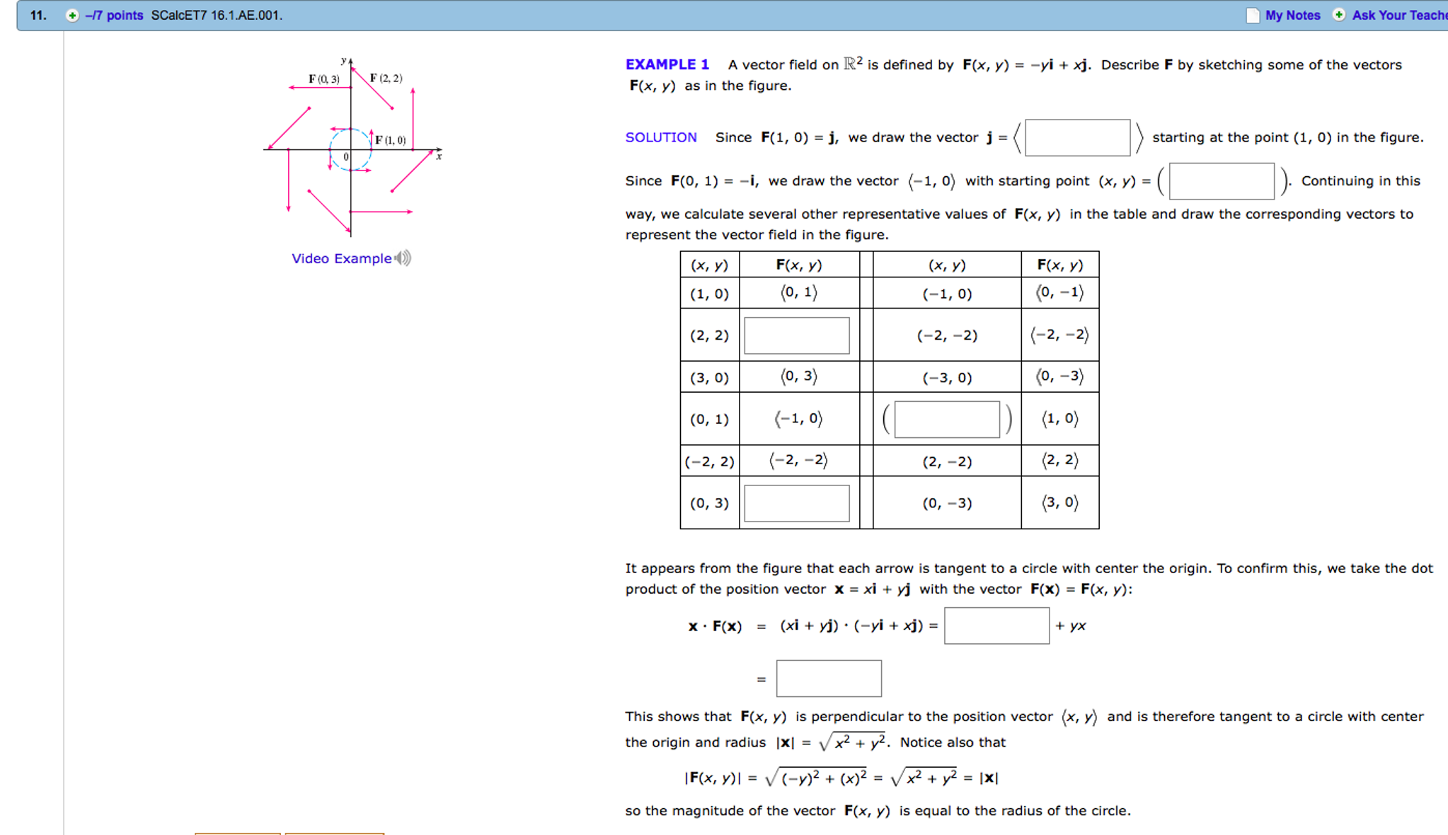 Solved A vector field on R^2 is defined by F(x, y) = -yi + | Chegg.com