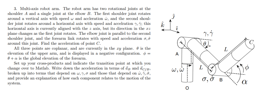 Solved 3 Multi Axis Robot Arm The Robot Arm Has Two