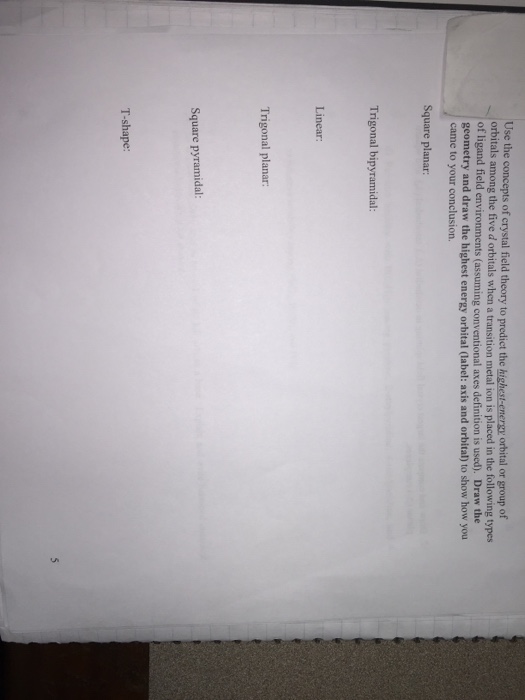 Solved Use the concepts of crystal field theory to predict | Chegg.com