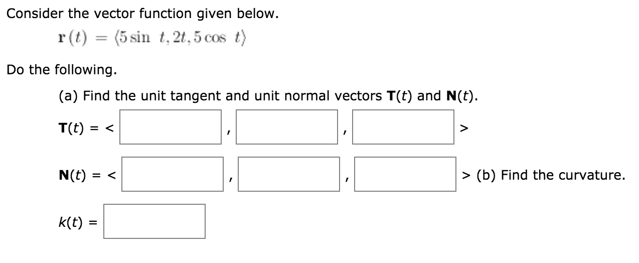 Solved Consider The Vector Function Given Below Rt 1591