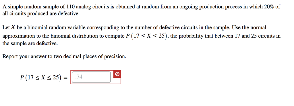 Solved A simple random sample of 110 analog circuits is | Chegg.com