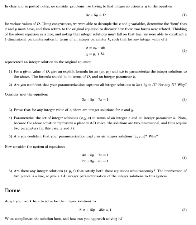 Solved In class and in posted notes, we consider problems | Chegg.com