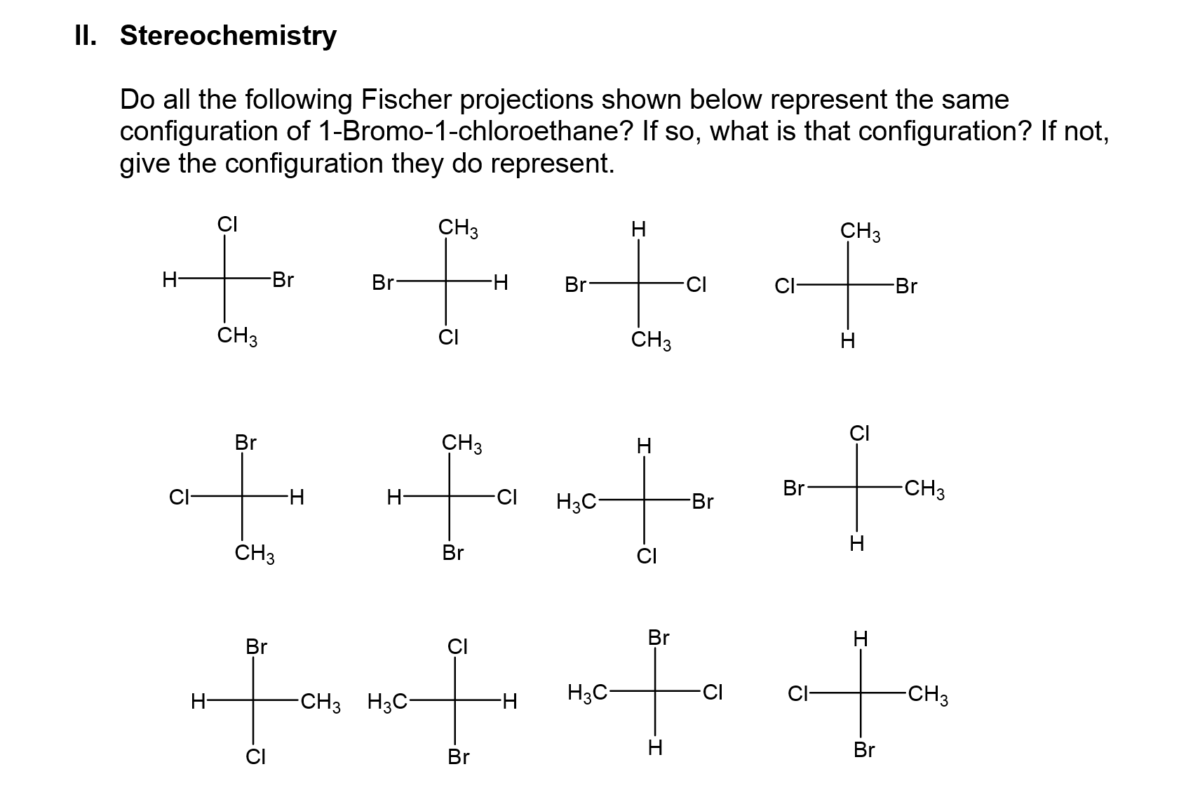 Solved Do all the following Fischer projections shown below | Chegg.com