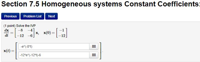 Solved Section 7.5 Homogeneous systems Constant Coefficients | Chegg.com