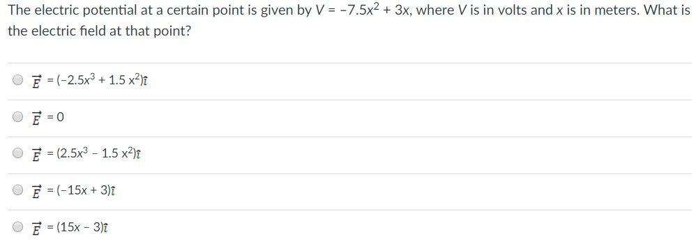 Solved The electric potential at a certain point is given by | Chegg.com