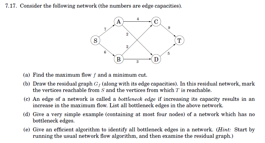 Solved Consider the following network (the numbers are edge | Chegg.com