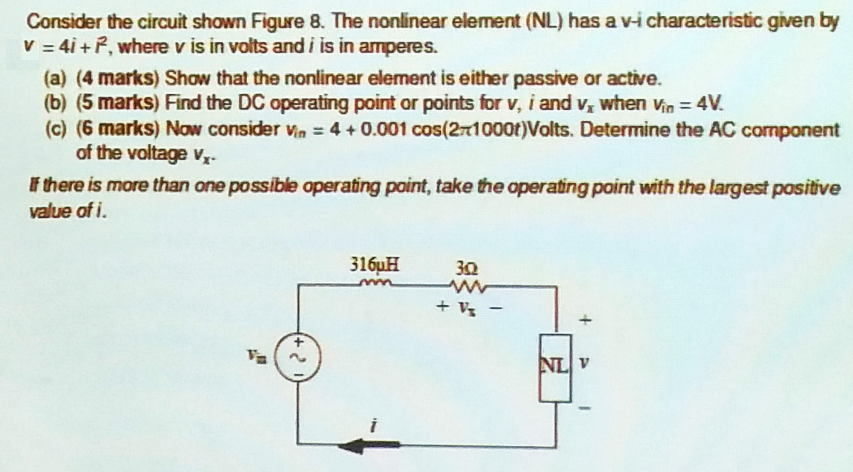 Solved Consider the circuit shown Figure 8. The nonlinear | Chegg.com