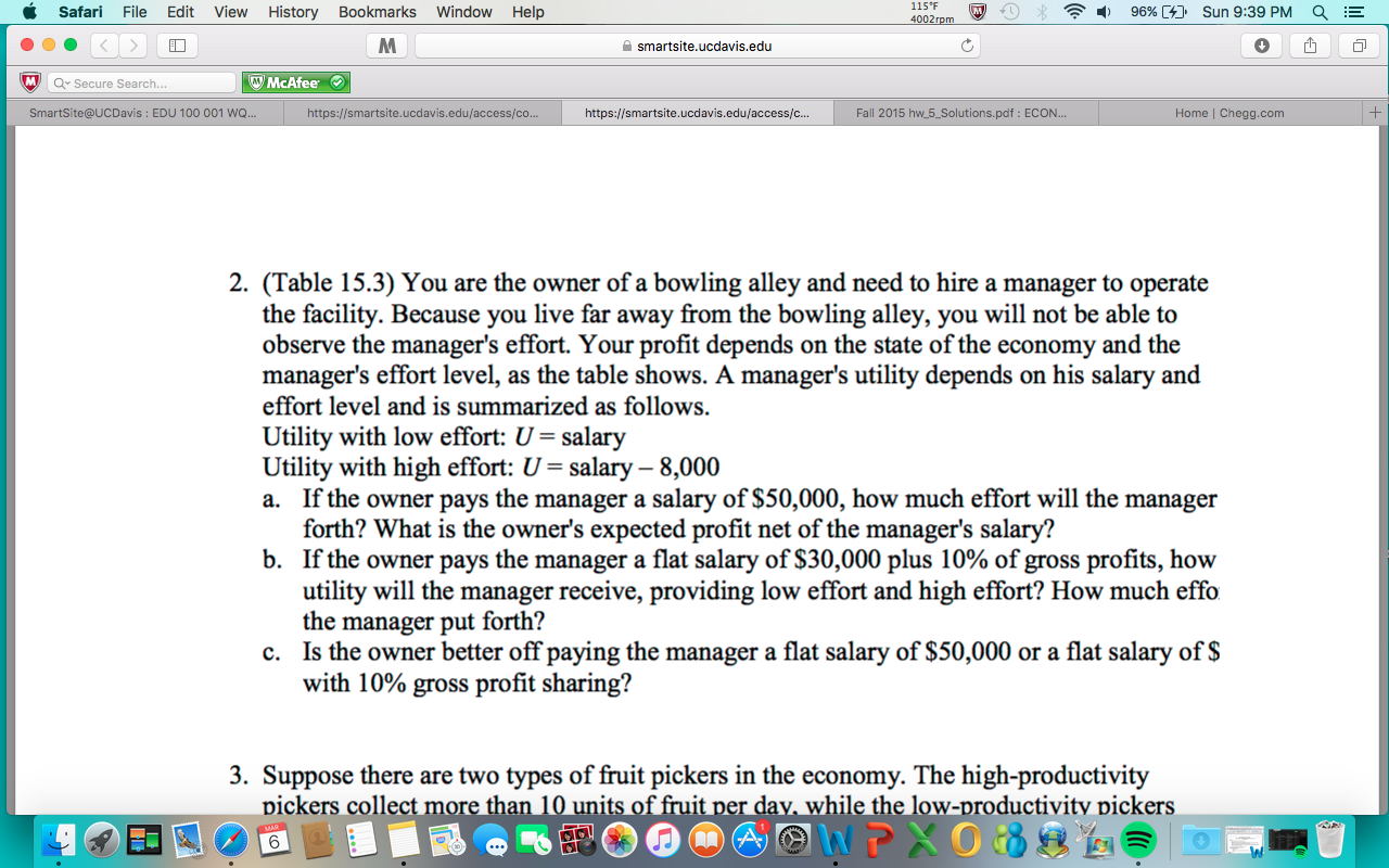 96% Sun 9:39 PM E Safari File Edit View History | Chegg.com
