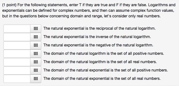 Solved (1 point) Rewrite the logarithmic expression log(AB*) | Chegg.com