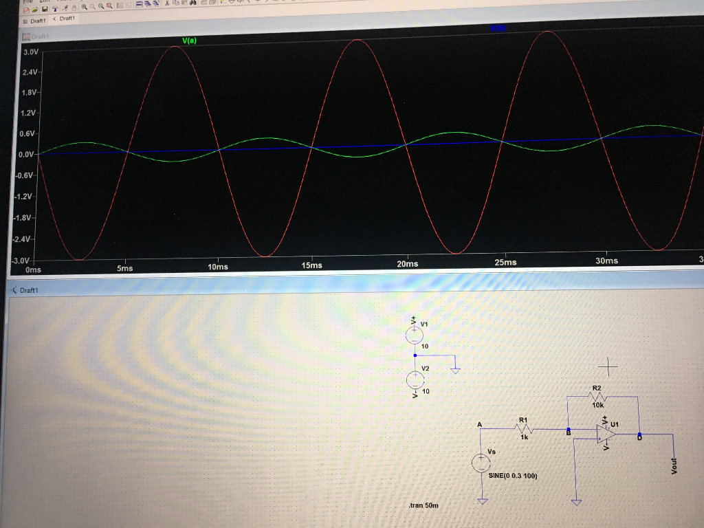 Solved Apply a 0.3 Vpeak/100 Hz sine wave at node A and | Chegg.com
