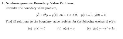 Solved Nonhomogeneous Boundary Value Problem. Consider the | Chegg.com