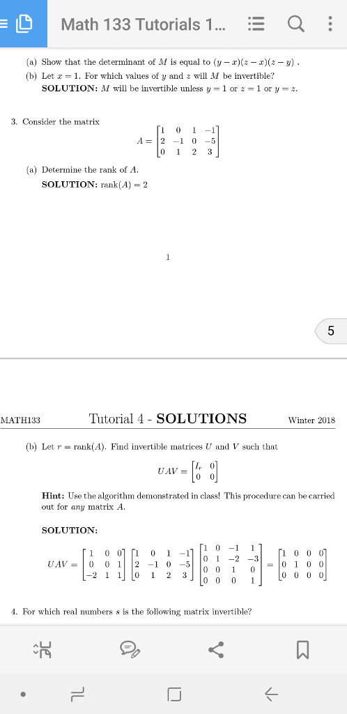 Solved LC Math 133 Tutorials 1....E Q (a) Show that the | Chegg.com