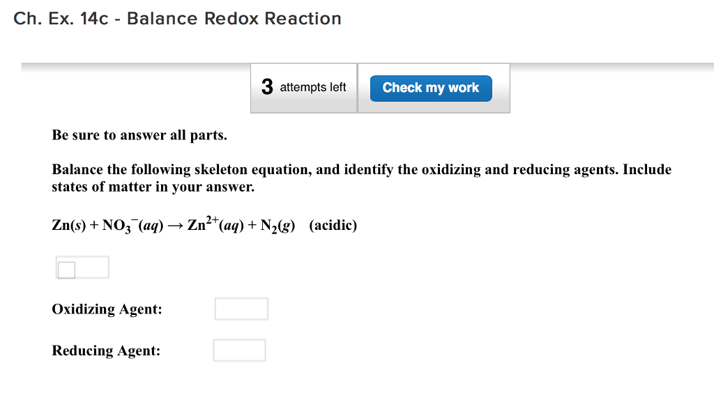 Solved Balance the following skeleton equation, and identify | Chegg.com