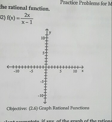 Solved Problems for M the rational function. 2x 10 x 10 -5 | Chegg.com