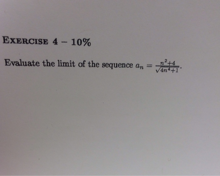 Solved Evaluate the limit of the sequence a_n = n^2 + | Chegg.com