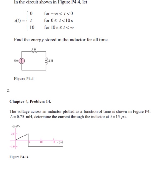 Solved In the circuit shown in Figure P4.4, let i(t) = {0 | Chegg.com