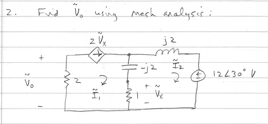 Solved Find V_0 using mesh analysis: | Chegg.com