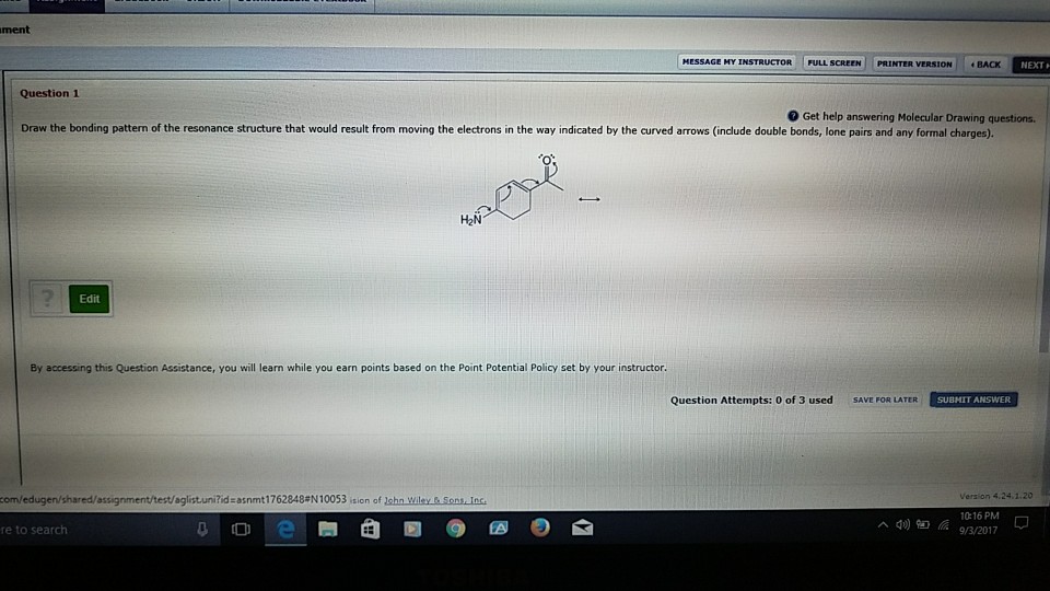 Solved draw the bonding pattern of the resonance structure | Chegg.com