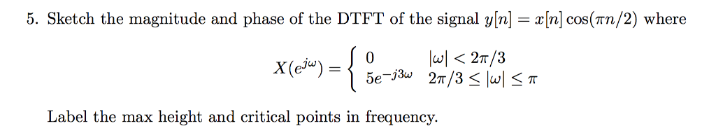 Solved Sketch the magnitude and phase of the DTFT of the | Chegg.com