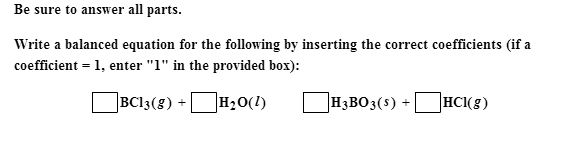 Solved Be sure to answer all parts. Write a balanced | Chegg.com