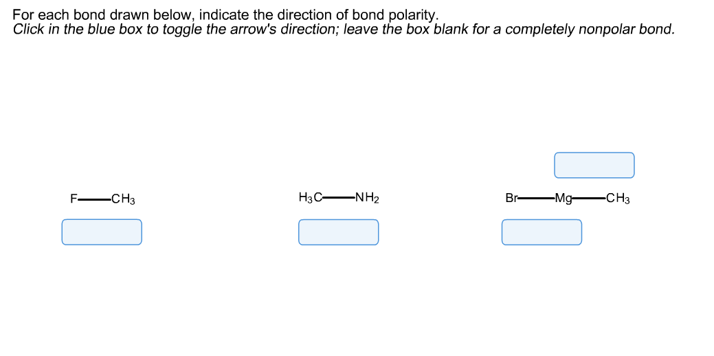 Solved For each bond drawn below, indicate the direction of | Chegg.com