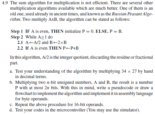 4.9 The sum algorithm for multiplication is not | Chegg.com