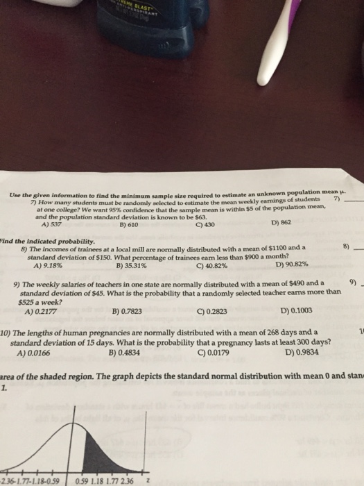 Solved Use the given information to find the minimum sample | Chegg.com