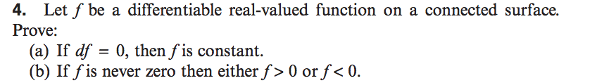Solved Let f be a differentiable real-valued function on a | Chegg.com