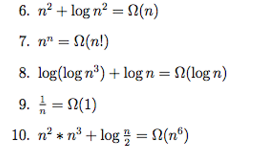 Solved Big O notation true or false questions? Are these | Chegg.com
