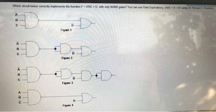 Solved Which circuit below correctly implements the function | Chegg.com