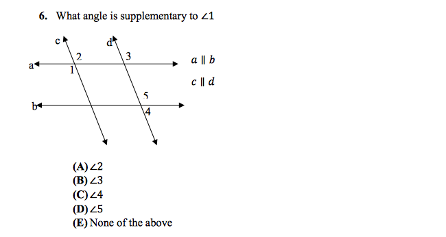 Solved What angle is supplementary to