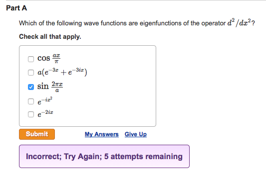 Solved Which of the following wave functions are | Chegg.com