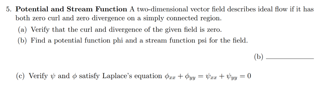 Solved 5. Potential and Stream Function A two-dimensional | Chegg.com