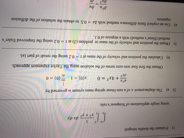 Solved 1) Evaluate the double integral using single | Chegg.com
