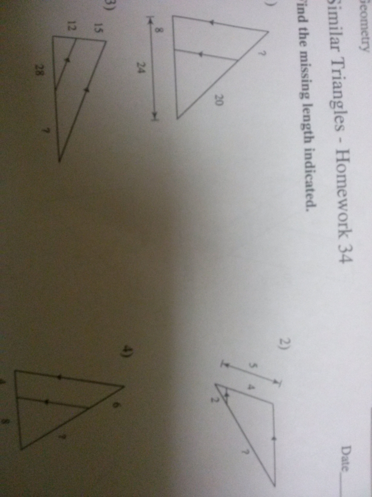 Solved Similar Triangle Homework 34 Find The Missing Chegg Solved Similar Triangle Homework 34 Find The Missing Chegg