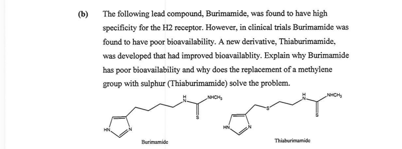 Solved The following lead compound, Burimamide, was found to | Chegg.com