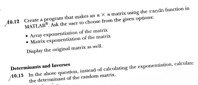 Solved Create a program that makes an n Times n matrix using | Chegg.com